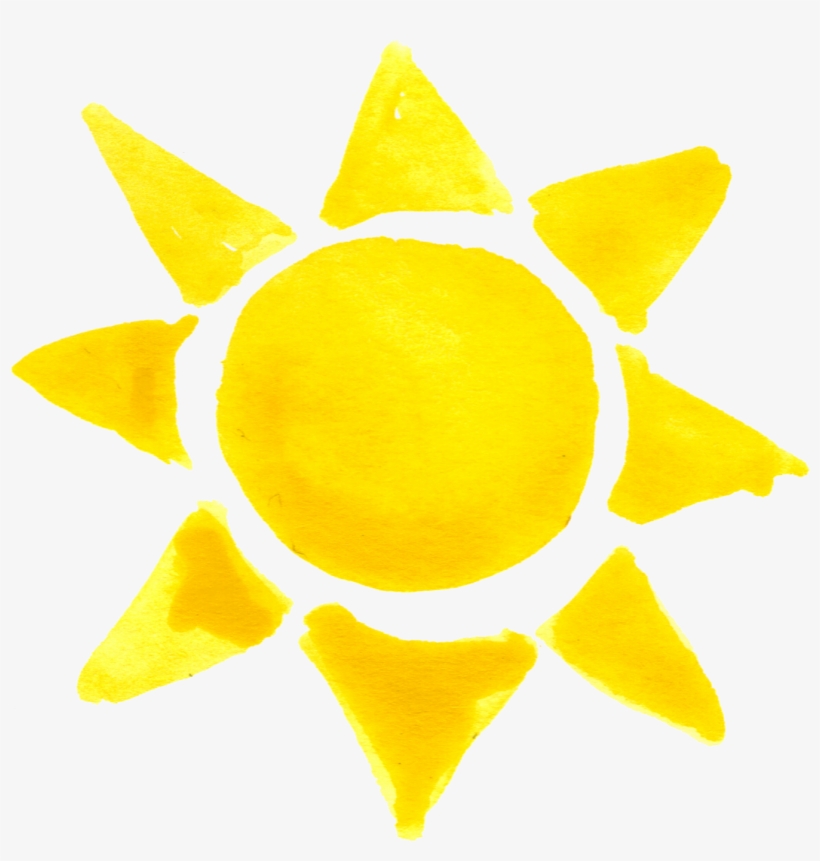 Transparent Sun Watercolor - Sol Dibujo A Lapiz Transparent PNG ...