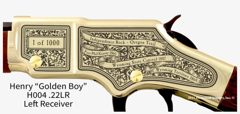 Wyoming State Pride Engraved Rifle - Henry Golden Boy Lineman Rifle ...