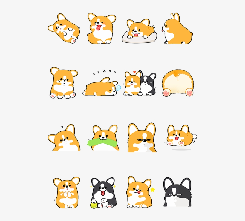 Clip Art Royalty Free Download The Cutest Corgis In - Corgi Doodle ...