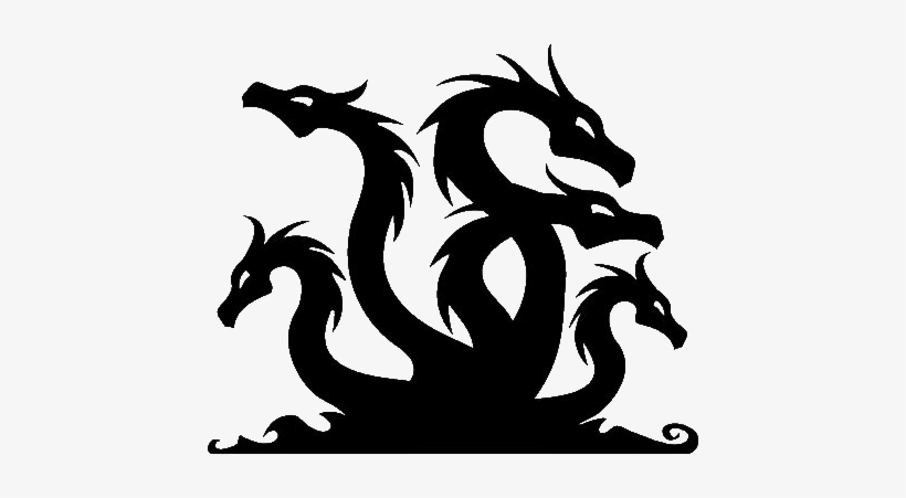 Ladon Claw Guild Mark - Black And White Hydra Transparent PNG - 444x371 ...