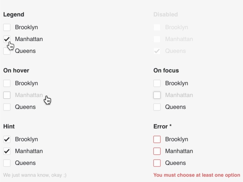 Checkboxes - Hover State For Radio Button And Checkbox Transparent PNG ...