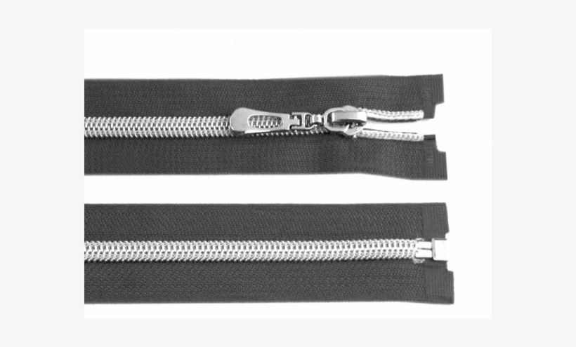 Nylon Coil Zipper With Silver Teeth 80 Cm Open-end - Zipper Transparent ...