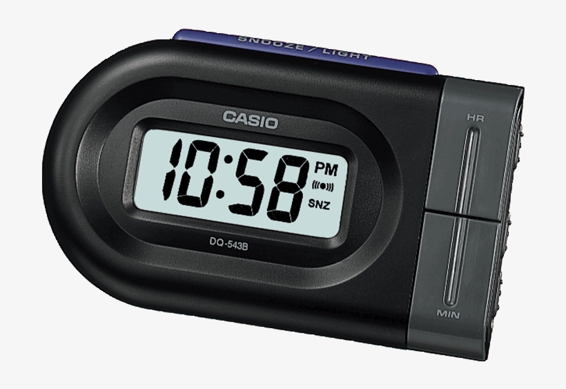 Dq 543b 1ef - Casio Digital Beep Alarm Clock - Black Transparent PNG ...