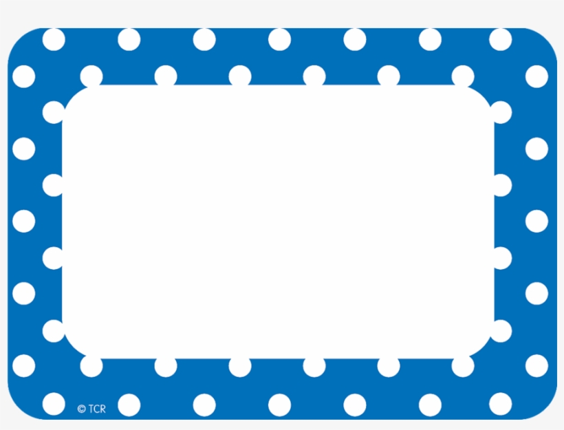 Tcr5585 Blue Polka Dots Name Tags/labels Image - Blue Polka Dot Label ...