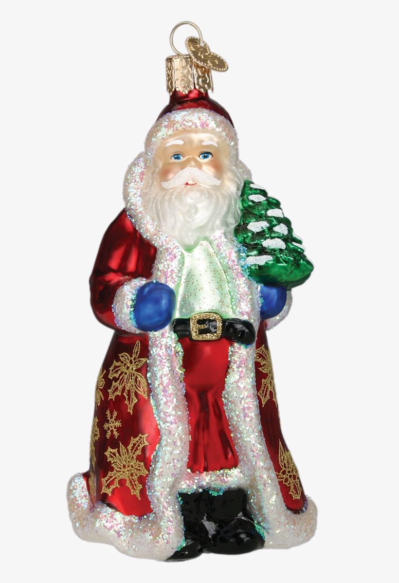 Glistening Golden Santa Ornament - Glistening Golden Santa Glass ...