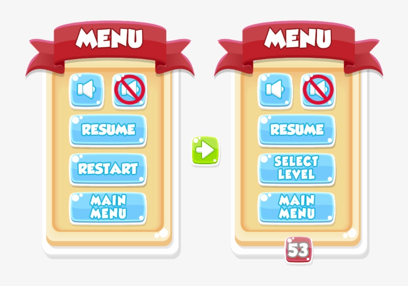 "restart" Button Was Replaced With "select Level" Transparent PNG ...