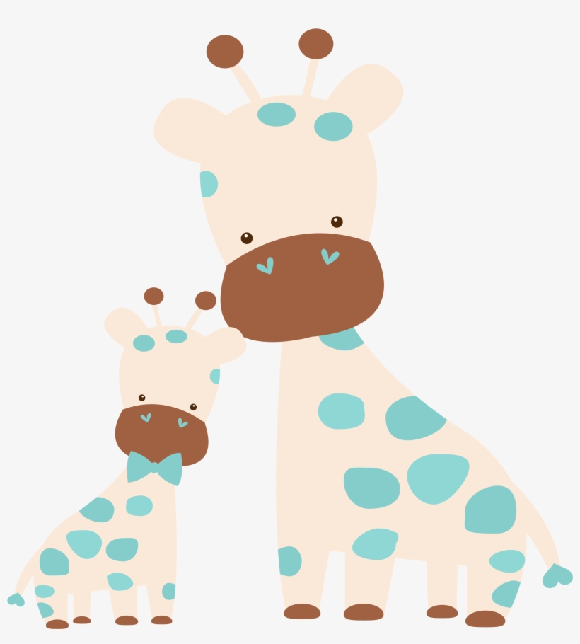 Download Clipart Giraffe Jungle Animal - Mom And Baby Giraffe Clip Art ...