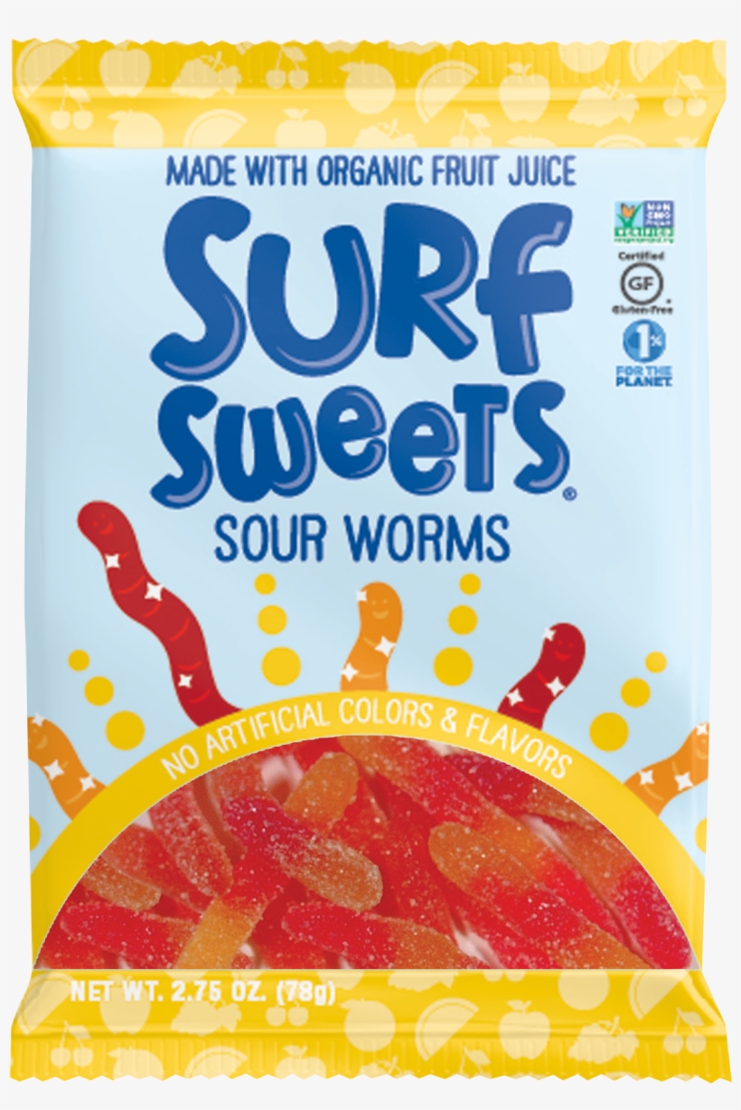 Surf Sweets Sour Worms - Surf Sweets Gummy Worms - Sour - Pack Of 12 ...