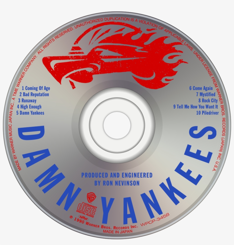 Damn Yankees Damn Yankees Cd Disc Image - Damn Yankees Transparent PNG ...