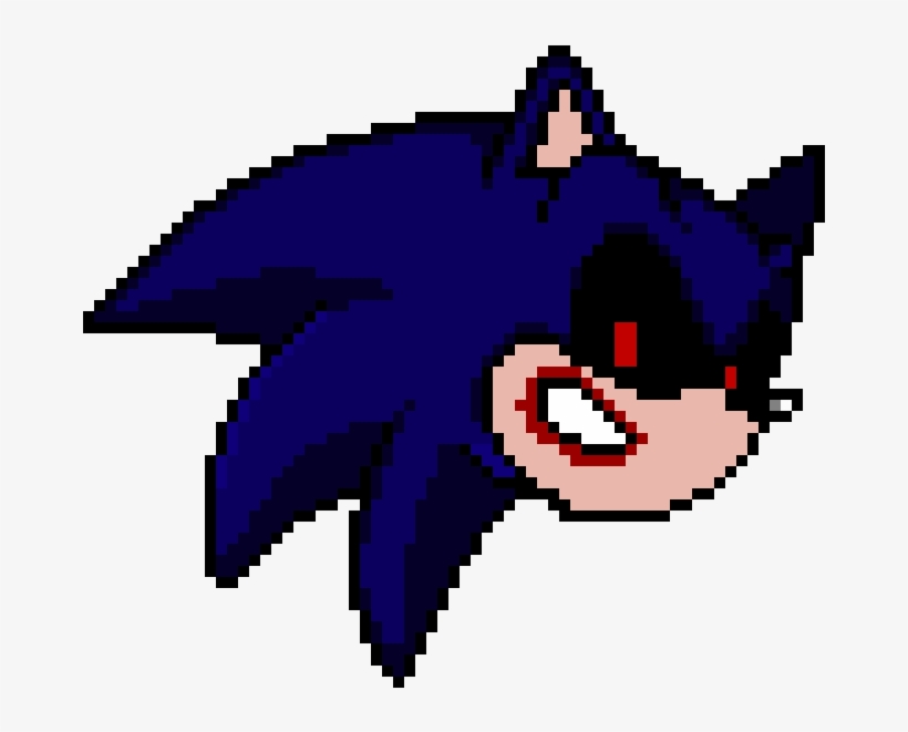 Made By - Sonic Head Pixel Art Transparent PNG - 740x600 - Free ...