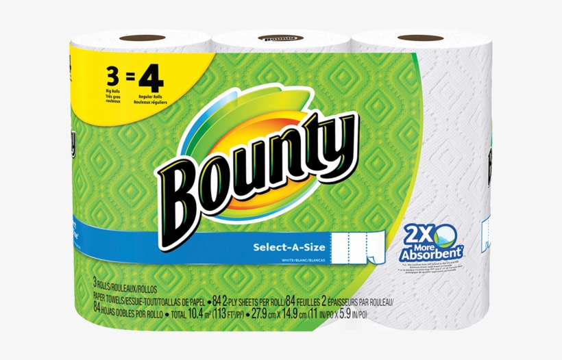 Download Bounty Select A Size Paper Towels 3big Rolls - Bounty Select A ...