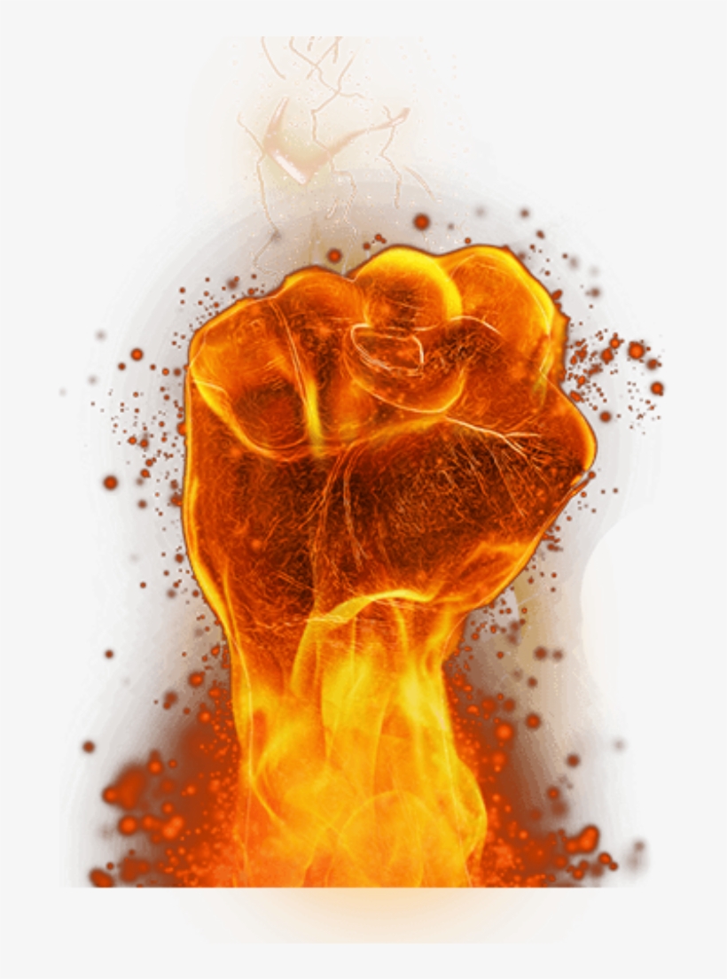 Ftestickers Fantasyart Fire Flames Fist - Hands On Fire Png Transparent ...