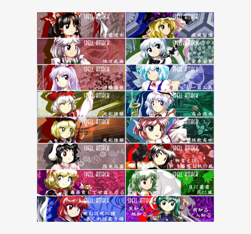 Touhou Characters Names
