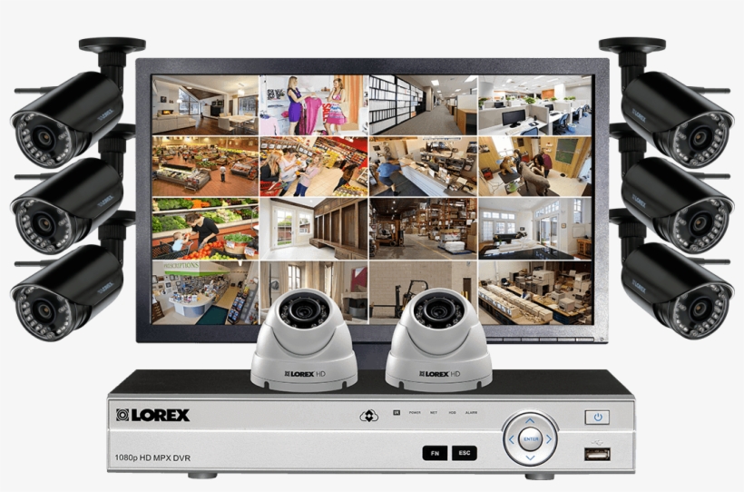 Security System With 6 Wireless Cameras, 2 Domes And - Complete ...