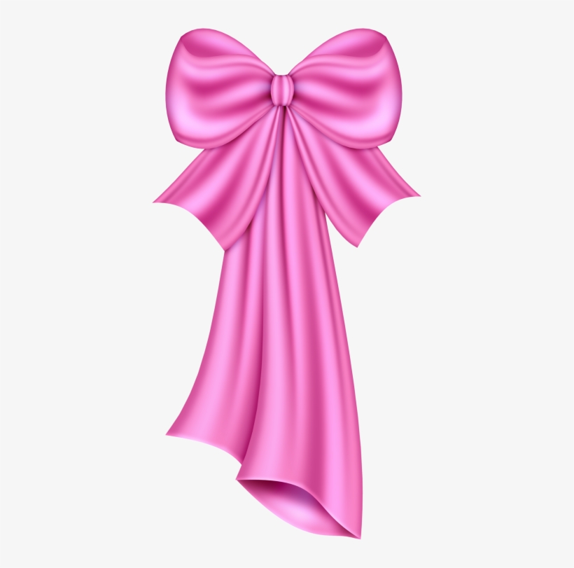Pink Dress Clipart Pink Bow - Satin Pink Ribbon Transparent Background ...