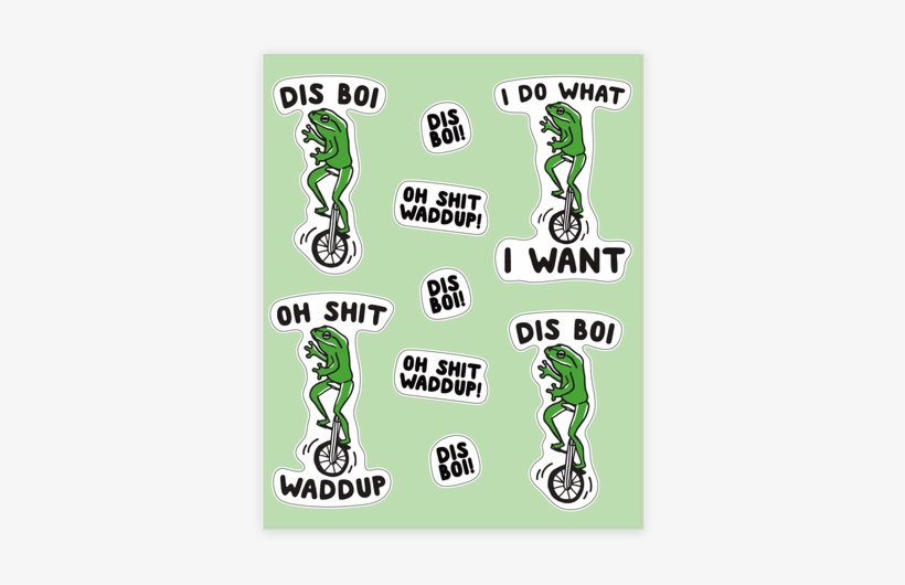 Dis Boi Funny Frog Sticker/decal Sheet - Dis Boi Transparent PNG ...