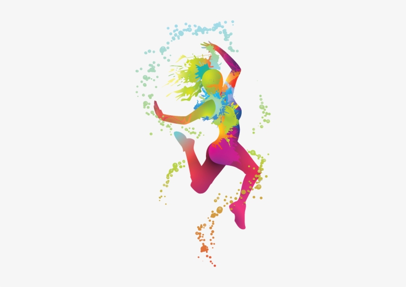 Download Color-dancer - Dancing Girl With Colorful Splashes Png - HD ...