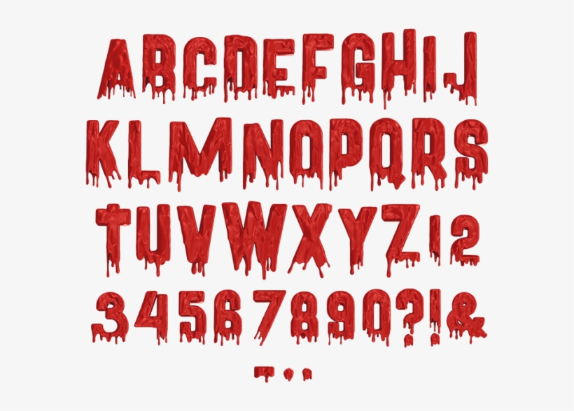 Invisible Horror Font - Blood Alphabet Png Transparent PNG - 595x595 ...