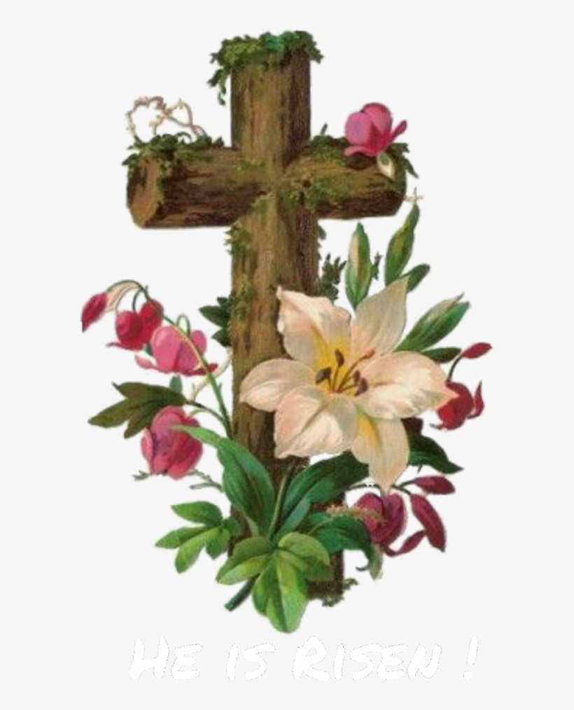 Jesus Has Risen Easter Jesus - Flowers Of Jesus Cross Transparent PNG ...