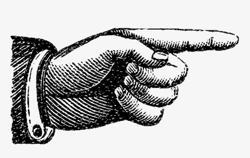 Pointing Hand - Vintage Pointing Hand Transparent PNG - 800x473 - Free Download on NicePNG
