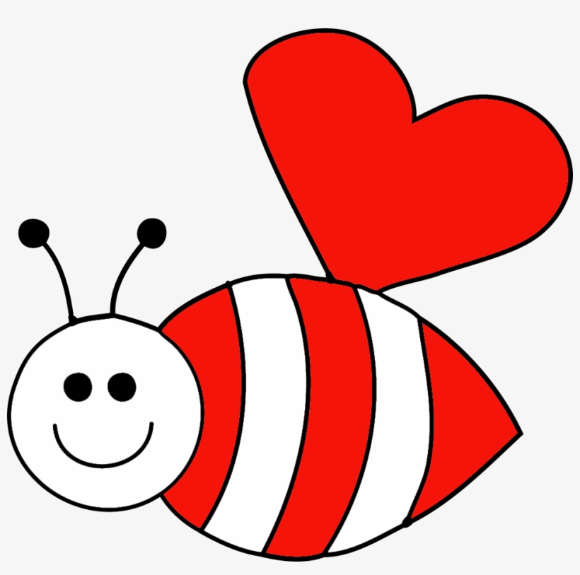 Valentine's Day Love Bees Clip Art - February Clip Art Transparent PNG ...