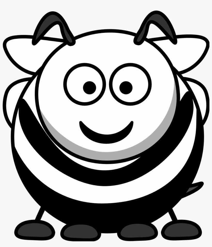 Cute Bee Clipart Black And White