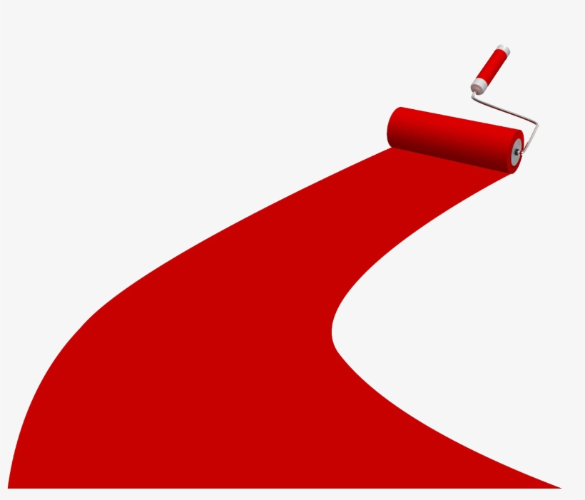 Download Red Paint Roller - Paint Roller With Paint - HD Transparent ...