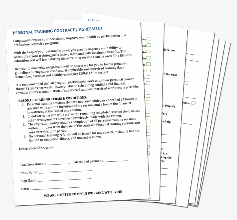 Get The Ultimate Pack Of Personal Trainer Forms Transparent PNG ...