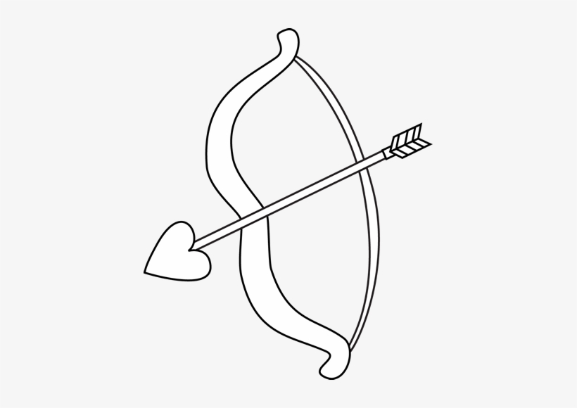 Drawn Heart Bow And Arrow - Bow And Arrow Valentine's Day Transparent ...