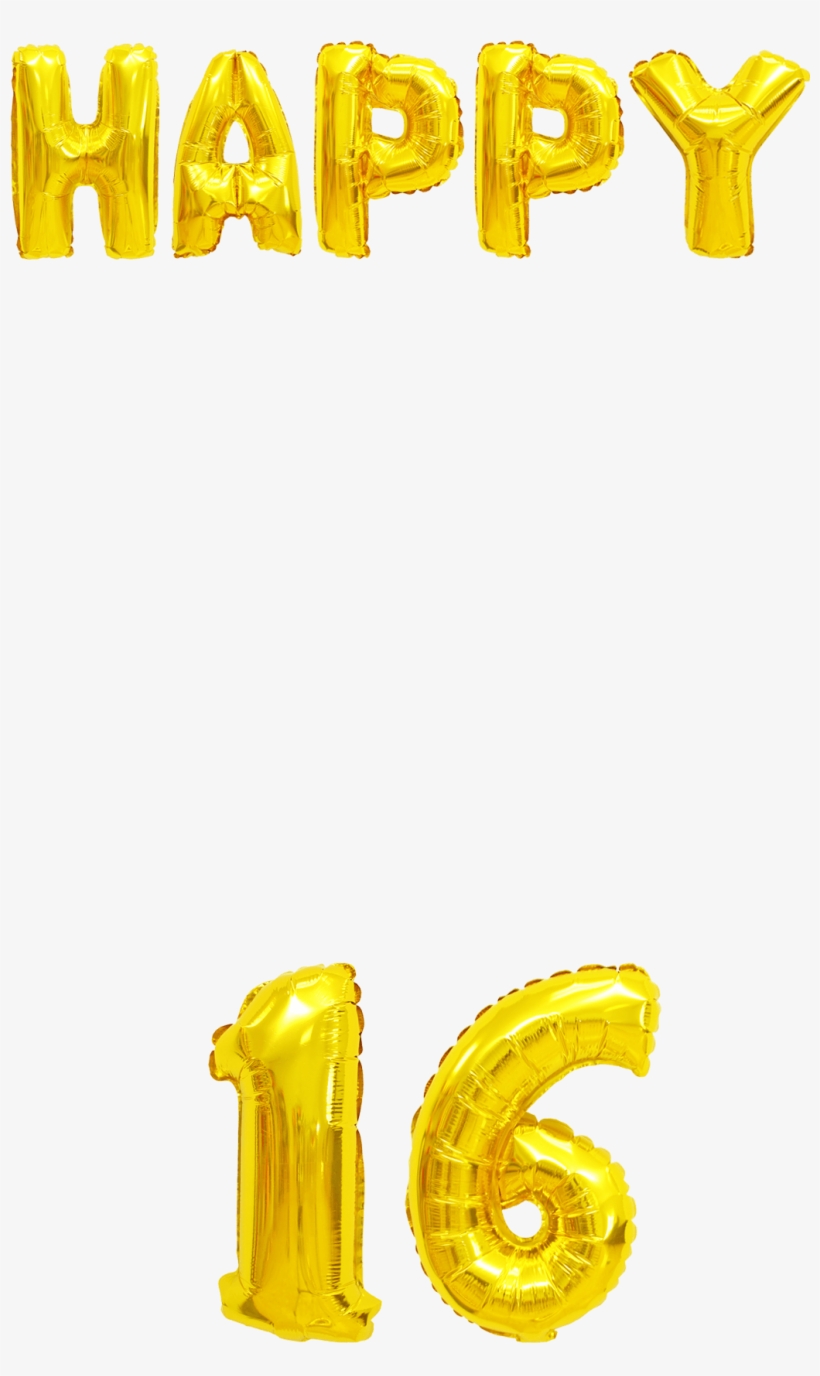 Sweet 16 Gold Balloons - Giant 16th Gold Number Balloon - 40" Premium ...