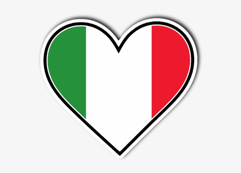 Download Italian Flag Heart Vinyl Die Cut Sticker - Italian Flag Heart ...