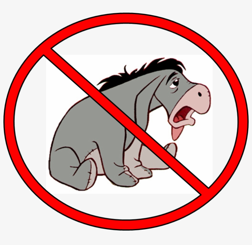 No Eeyore - No Food Sign Black And White Transparent PNG - 806x718 ...