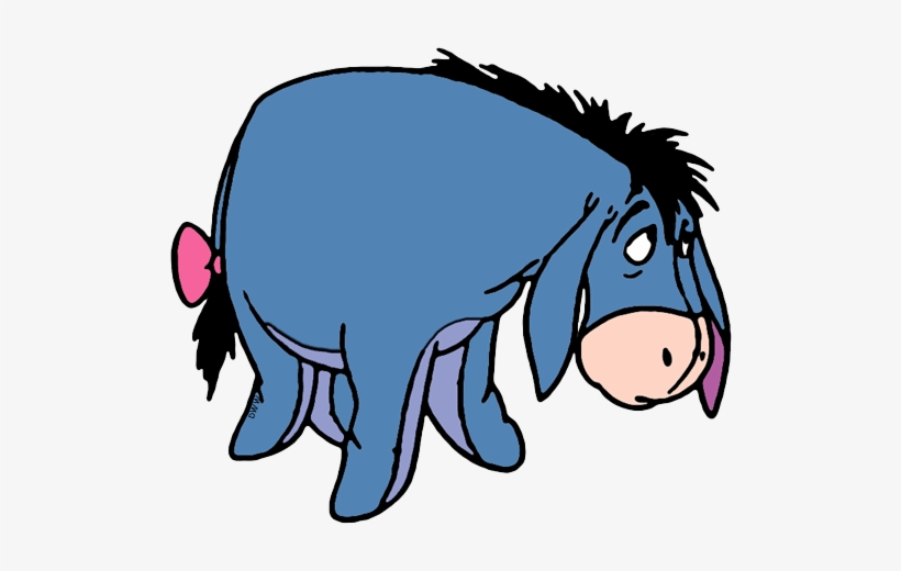 Eeyore Smiling, Side View Sitting Down, Smiling Looking Transparent PNG ...