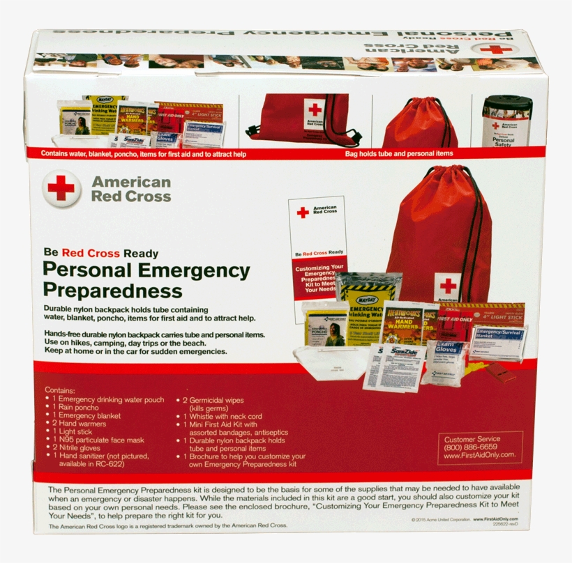 Deluxe Personal Safety Emergency Pack With Bag Red - American Red Cross ...