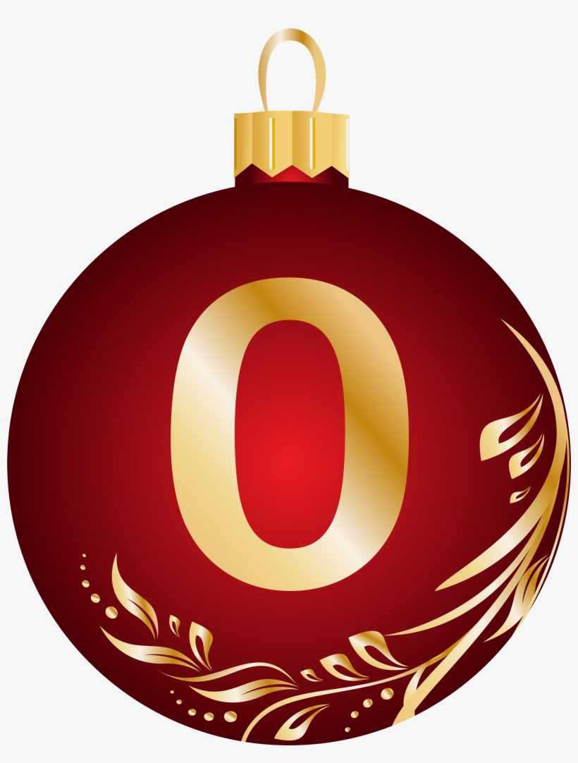 Christmas Ball Number Zero Transparent Png Clip Art - Christmas Numbers ...