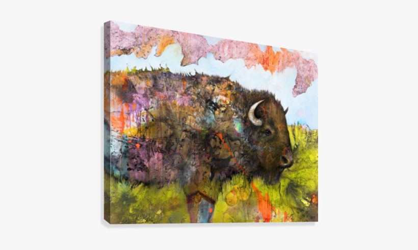 Illustration Of A Buffalo With Colourful Splashes And - Posterazzi ...