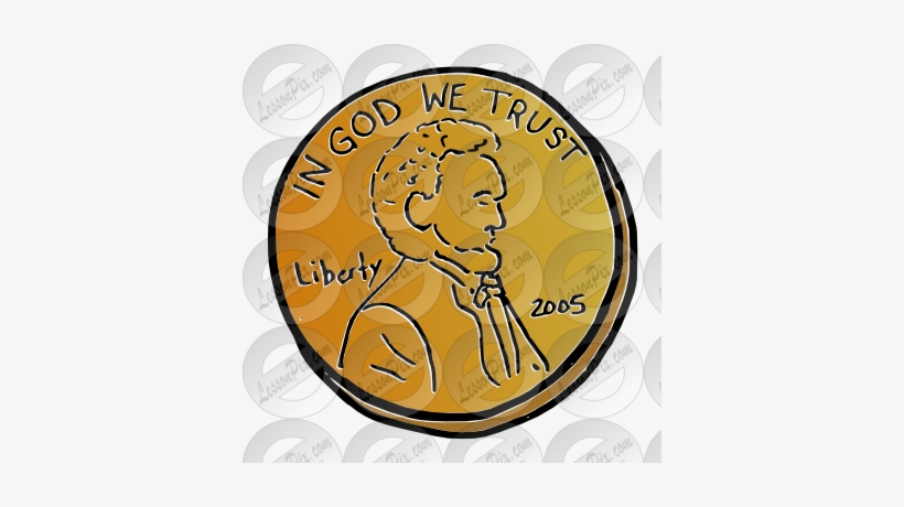 Penny Picture For Classroom / Therapy Use - Penny Outline Transparent ...