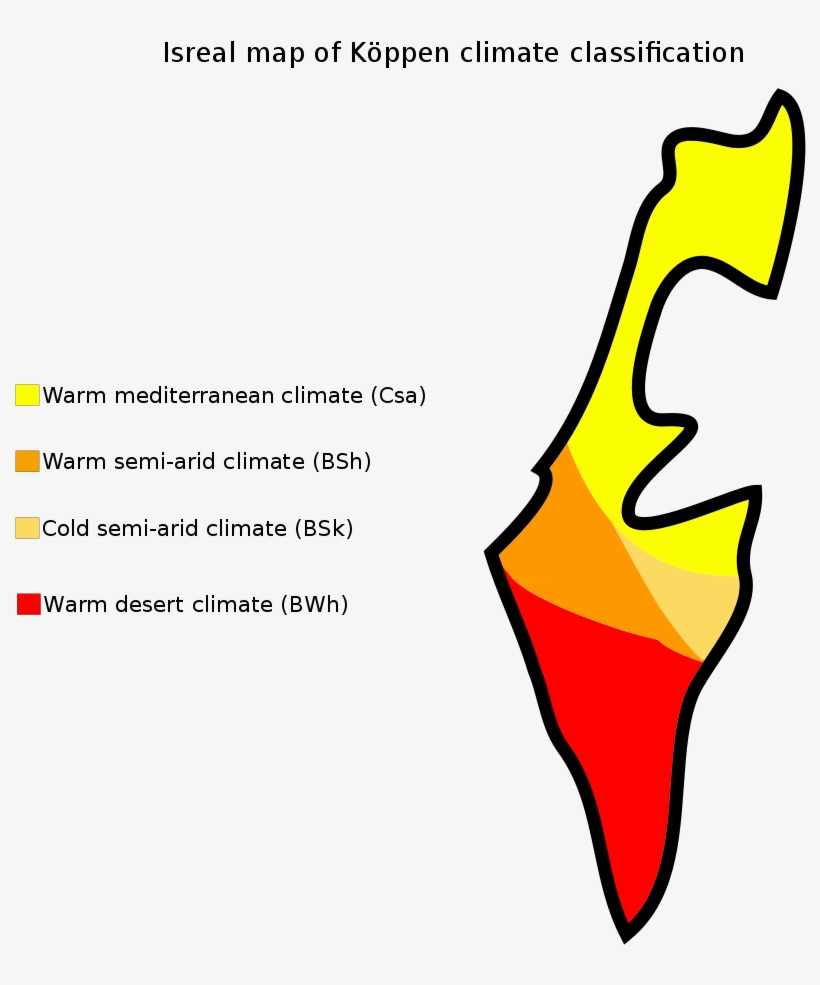 Israel Map Of Köppen Climate Classification Transparent PNG - 970x970 ...