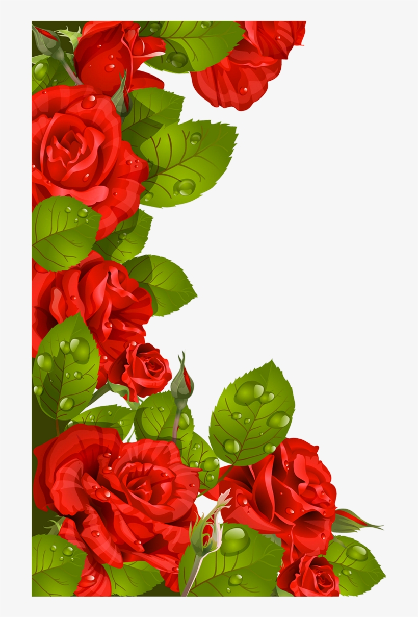 Red Roses Decoration For Frame Png Clipart - Download Best Photo Frame ...