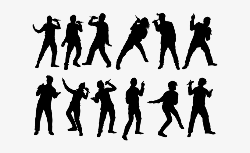 People Singing Silhouettes Vector - Band Singer Free Vector Transparent ...