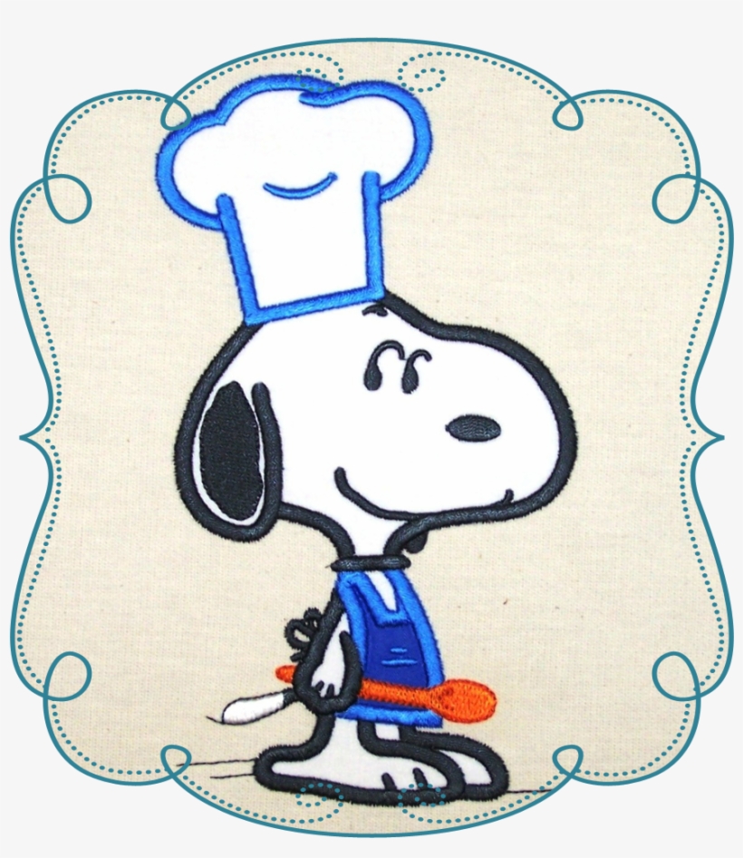 Snoopy Clipart Chef - Snoopy Pes Embroidery Design Transparent PNG ...