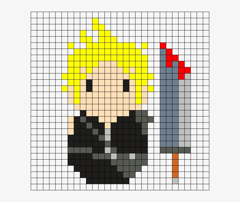 Final Fantasy 7 Perler Bead Pattern Transparent PNG - 610x610 - Free ...