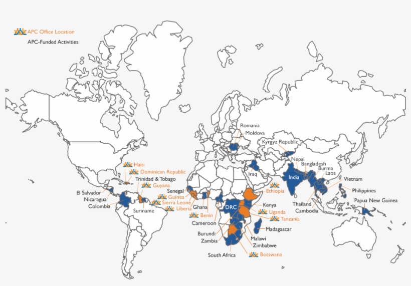 Map Showing Apc Office Locations And Country Presence Transparent PNG ...