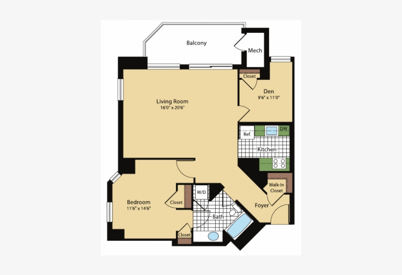Floorplansthe Iverson With Den Transparent PNG - 640x480 - Free ...