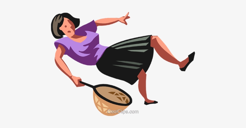 Woman Falling Royalty Free Vector Clip Art Illustration - Transparent ...