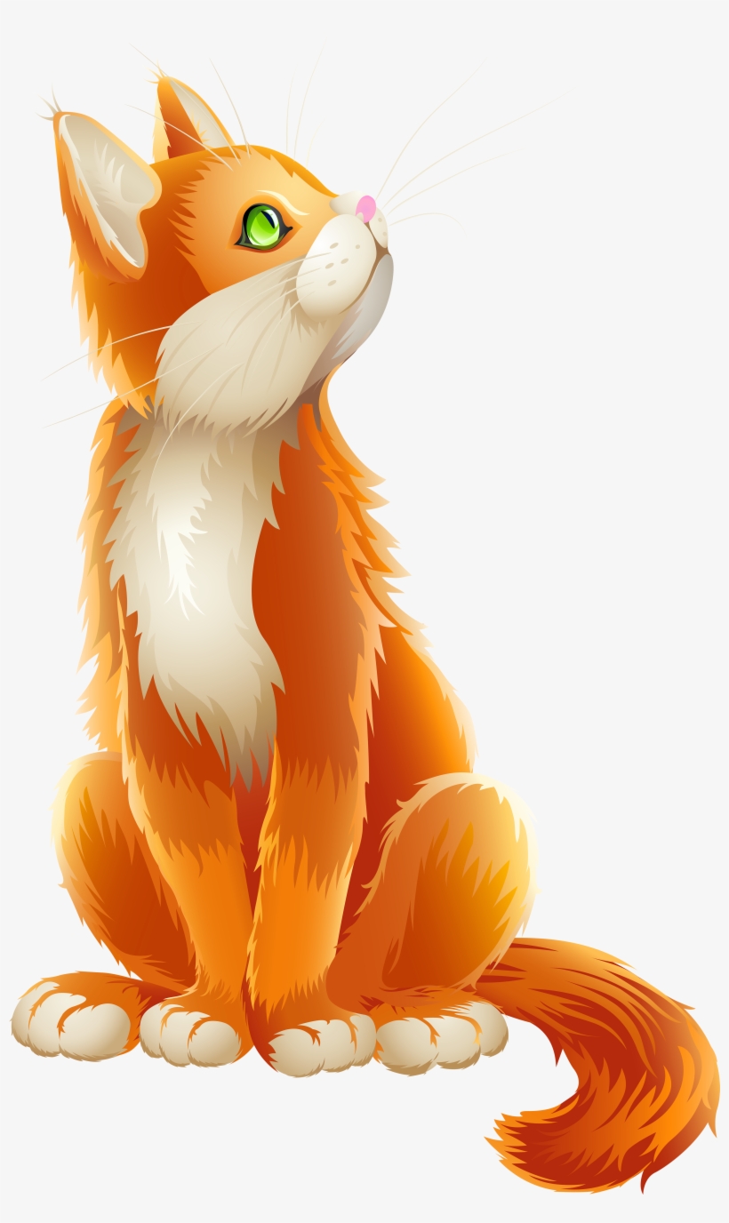 Orange Cat Cartoon Transparent Png Clip Art Image - Cat Cartoon ...