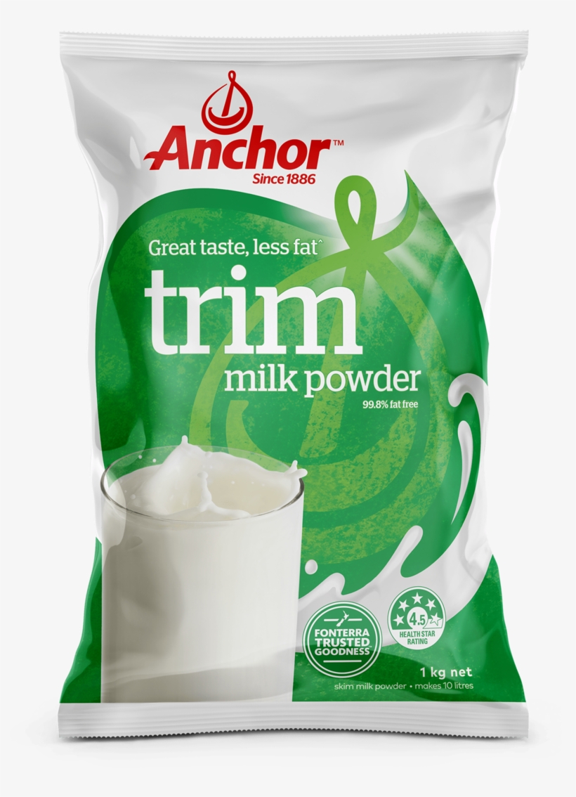 Anchor Instant Skim Milk Powder 1kg Pack Transparent PNG - 1057x1279 ...