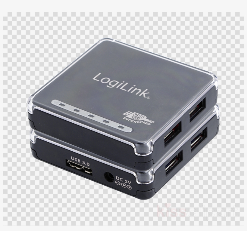 0 Hub, 4-port, Including Power Supply Unit Transparent PNG - 900x800 ...