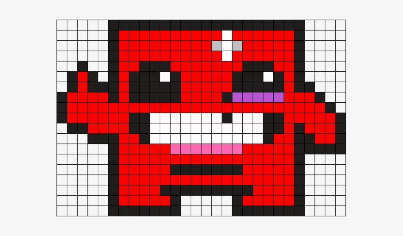 Super Meatboy Perler Bead Pattern / Bead Sprite - Super Meat Boy Sprite ...