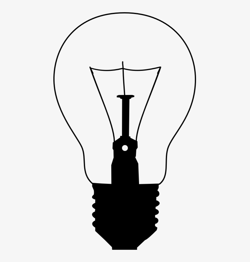 Light Bulb Silhouette Outline - Clip Art Transparent PNG - 469x778 ...